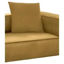 Sofakissen W.Schillig "around-the-block", gelb (kurkuma z69), B:60cm H:60cm, Longlife Xtra-Leder Z69: Das feinnarbige, gedeckte Softleder Z69 besticht durch seine außergewöhnliche Weichheit im trendigen »Vintage-Look«, Hautstärke 0, 9 - 1, 1 mm;Longlife fabric Flachgewebe T88 (100% Polyester), Polsterauflagen, Dekokissen ohne Steppung