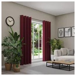 Neutex for you! Verdunkelungsvorhang NEUTEX FOR YOU "INSULA", rot (bordeaux), B:137cm H:240cm, Polyester, Gardinen, Uni-Dimout für starke Verdunklung, nach Maß