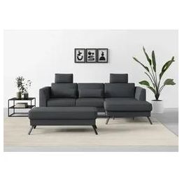 Sit & More Sitzkissen SIT & MORE "Lindholm", grau (dunkelgrau, unifarben), B:65 H:25 L:25, Mischgewebe, Dekokissen_Sitzkissen_Kissenhüllen, im 2er Set