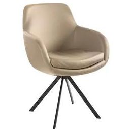 Esszimmerstuhl Musterring "Tavia", beige (sand, eisen schwarz), B:62cm H:86cm T:66cm, Stühle, Stativgestell Eisen schwarz, Drehfunktion optional, diverse Farben