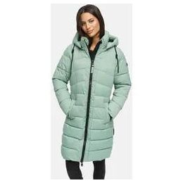 Winterjacke Marikoo "Kaltnäschen", Damen, Gr. L, smokey mint, Obermaterial: 100% Polyester; Futter: 100% Polyester; Wattierung: 100% Polyester; Ärmelfutter: 100% Polyester, Jacken, mit abnehmbarer Kapuze und hochschließendem Kragen