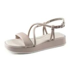 Riemchensandale Paul Green "Paul Green Sandalen Lederimitat", Damen, Gr. 38,5, beige, Lederimitat, Casual, Schuhe