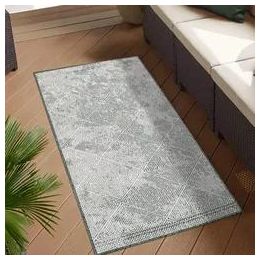 Outdoorteppich Carpet City "DUO RUG 5845", grün, B:80cm H:5mm L:150cm, Obermaterial: 100% Polypropylen, Teppiche, Wendeteppich Wetterfest In- & Outdoor, Balkon, Terrasse, Wohnzimmer