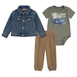 Levi's Body & Hose LEVI'S KIDS "LVB TRUCKER, TEE,JOGGER", Baby, Gr. 18M (86), grün (deep lichen grün), Denim/Jeans, Sweatware, Jersey, Obermaterial: 61% Baumwolle, 38% Polyester, 1% Elasthan. Body: 60% Baumwolle, 40% Polyester. Futter Hose: 60% Baumwolle, 40% Polyester, Casual, KOB Set-Artikel, und Jeansjacke, for Boys