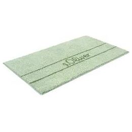 Badematte s.Oliver "Allie, Badvorleger, Badezimmer Teppich, Duschvorleger" Gr. 2, hellgrün, H:10mm, Polyester, Badematten, Badteppich, weiche Haptik, unifarben mit s.Oliver Schriftzug
