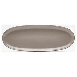 Servierplatte Van Well "Platte Urban, 34 x 12,5 cm, 4 Stück", braun, B:12,5cm H:2cm L:34cm, Steinzeug, Servierplatten, spülmaschinen- und mikrowellengeeignet