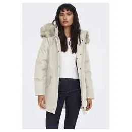 Parka Only "ONLNEWKATY PARKA LIFE OTW CC", Damen, Gr. S, moonbeam detail:nature fur, Web, Obermaterial: 100% Polyester, unifarben, regular fit, Jacken