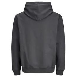 Jack & Jones Kapuzensweatshirt JACK & JONES "JORNORREBRO EMB SWEAT HOOD NOOS", Herren, Gr. XL, grau (asphalt), angeraute Sweatware, Obermaterial: 89% Baumwolle, 11% Polyester, unifarben, Modisch, relaxed fit normal, Rundhals, Rippbündchen, Sweatshirts