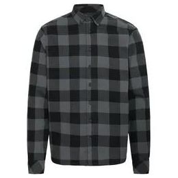 Flanellhemd Blend "BHBUSTER SHIRT", Herren, Gr. 3XL, N-Gr, schwarz, Web, Obermaterial: 100% Baumwolle, kariert, Modisch, regular fit Po-bedeckend, 2-Knopf-Manschette, Hemden