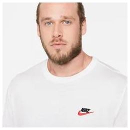 T-Shirt Nike SPORTSWEAR "CLUB MEN'S T-SHIRT", Herren, Gr. M, weiß (weiß, schwarz), Obermaterial: 100% Baumwolle, Sportlich, regular fit, Rundhals, Shirts