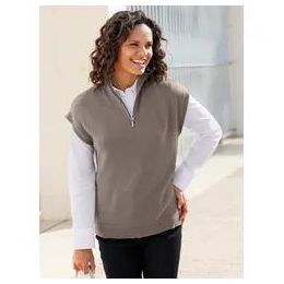 Pullunder Casual Looks "Pullunder", Damen, Gr. 36, grau (taupe), 50% Baumwolle, 50% Polyacryl, unifarben, Pullover