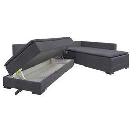 Ecksofa Inosign "Night & Day L-Form mit Dauer-Schlaffunktion, Cord-Bezug", grau (anthrazit), B:321cm T:218cm, 100% Polyester, Sofas, inklusive Bettfunktion und Bettkasten, Topseller