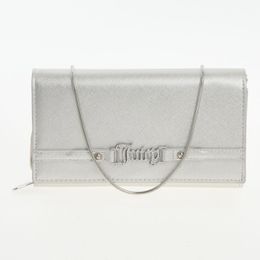 Juicy Couture Silberfarbene Geldbörse mit Logo-Details
