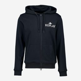 Replay Schwarzer Kapuzenpullover mit gesticktem Logo