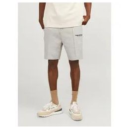Jack & Jones Shorts JACK & JONES "JPSTKANE JJVESTERBRO SWEAT SHORTS GMS SN", Herren, Gr. XXL, N-Gr, weiß (moonbeam), Sweatware, Obermaterial: 70% Baumwolle, 30% Polyester, unifarben, relaxed fit ca. Mitte Knie, Hosen