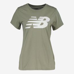 New Balance Khakigrünes T-Shirt mit Logo