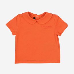 Balmain Orangefarbene T-Shirts mit Logo