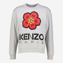 Kenzo Graues Sweatshirt mit Blumenmotiv