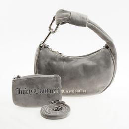 Juicy Couture Graue Umhängetasche aus Samt