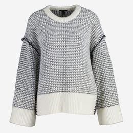 Rag & Bone Weiß-dunkelgrauer Pullover aus Wollmischung
