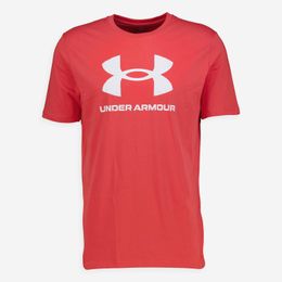 Under Armour Rotes Loose Fit T-Shirt mit weißem Logo