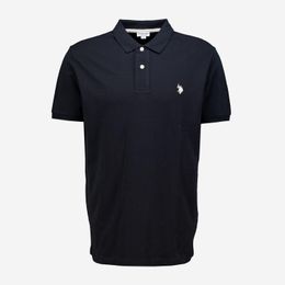 Schwarzes Poloshirt mit Logo-Detail