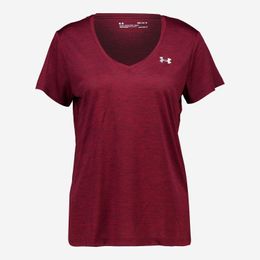 Under Armour Dunkelrotes Loose Fit Tech SSV Twist Sport-T-Shirt