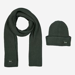 Juicy Couture 2-teiliges dunkelgrünes Set aus Schal und Mütze