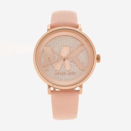 Michael Kors Rosa MK2957 Armbanduhr mit Lederarmband