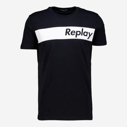 Replay Schwarzes T-Shirt mit Logo