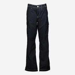 True Religion Schwarze Straight Leg Cargohose mit weißen Nähten