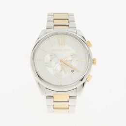 Michael Kors Silberfarben-goldfarbene Armbanduhr aus Edelstahl