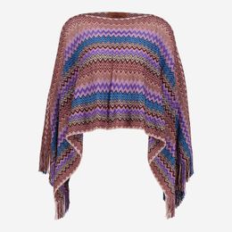 Missoni Mehrfarbiger Poncho mit Zickzack-Muster
