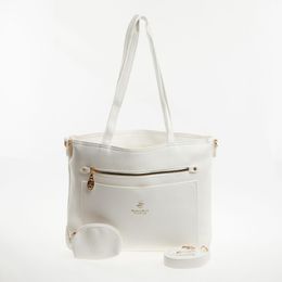 Weiße Tote Bag in Lederoptik