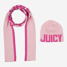 Juicy Couture 2-teiliges rosafarbenes Set aus Schal und Mütze
