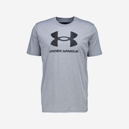 Under Armour Graues T-Shirt mit schwarzem Logo