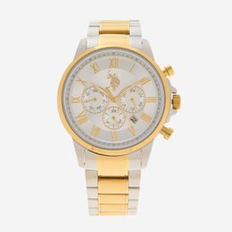 Silber-goldfarbene Chronograph-Armbanduhr