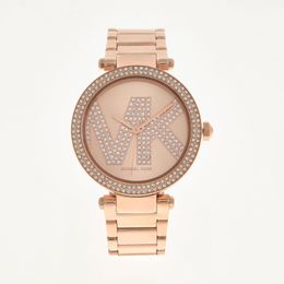 Michael Kors Roségoldfarbene Armbanduhr mit Ziersteinen