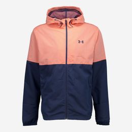 Under Armour Graublau-pfirsichfarbener Blocked Windbreaker mit Logo
