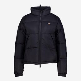 Dickies Schwarze Pufferjacke mit Logo-Details