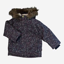name it Dunkelblaue Pufferjacke mit Blumenmuster