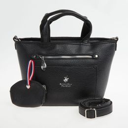 Beverly Hills Polo Club Schwarze Henkeltasche in Lederoptik