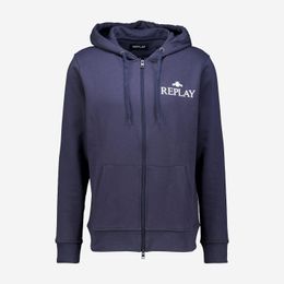 Replay Dunkelblaue Kapuzenjacke mit Logo