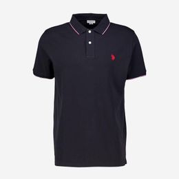 Schwarzes Poloshirt mit Logo-Detail