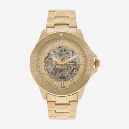 Fossil Goldfarbene BQ2680 Armbanduhr mit Skelett-Zifferblatt