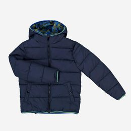 Geox Schwarzblaue Pufferjacke mit Kapuze