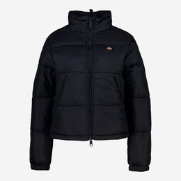 Dickies Schwarze Pufferjacke mit Logo-Details