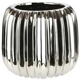 Dekovase I.GE.A. "Vase aus Keramik", silber, B:13cm H:11cm, Keramik, Vasen, Dekovase Blumenvase Modern für Tischdeko Tischvase Deko Trockenblume