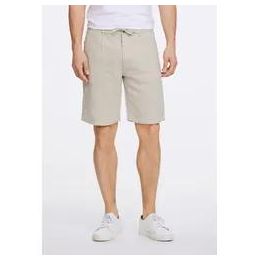 Shorts Junk De Luxe "Junk De Luxe Leinenshorts", Herren, Gr. L, beige (lt stone), Oberstoff: 55% Baumwolle, 45% Leinen, relaxed fit, Hosen