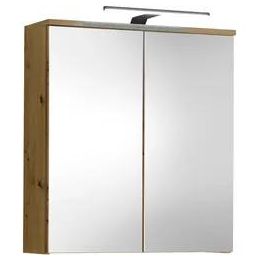 Spiegelschrank BASIC BY BALCULINA "Spice, Badezimmerschrank BxTxH 60x67x20 cm", beige (artisan), B:60cm H:67cm T:20cm, Holzwerkstoff, Schränke, Breite 60 cm, LED-Beleuchtung